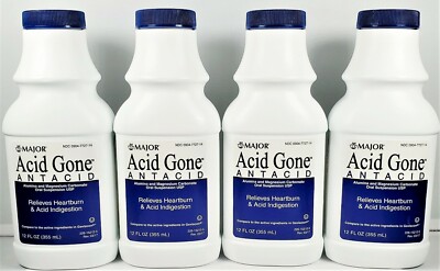 Major Acid Gone Antacid Liquid 12 fl oz each -4 Pack -Expiration Date ...