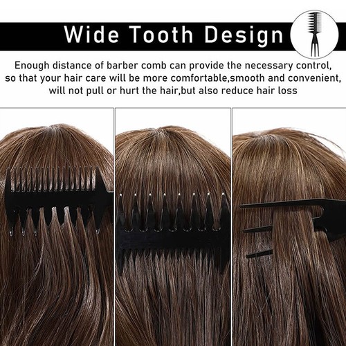 Three-Prong Fish Bone Shape Cutting Combs Double Side Teeth Hair ...