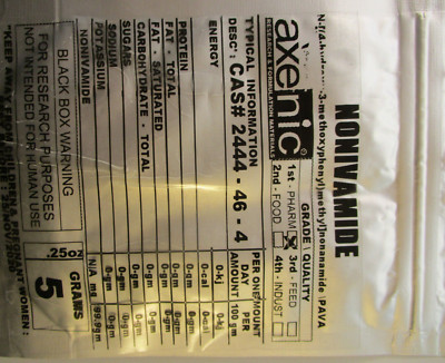 20 Grams NONIVAMIDE 98% Powder pelargonic Acid vanillylamide or PAVA | eBay