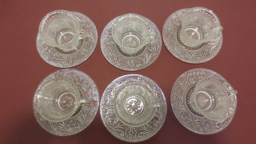 Vintage Indiana Depression glass- clear Tiara pattern cup and saucer ...