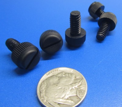 Nylon Black Plastic Thumb Screw 1/4"-20 x 1/2" Length, 31/64" Head Dia ...