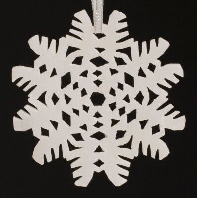 Hand Carved Snowflake Ornament #17 White MARBLE STONE 1/8"Thick 3.5"D ...