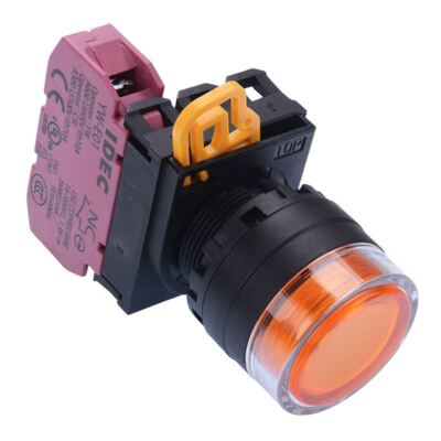 IDEC Amber 22mm Maintained Shrouded Push Button Switch NC IP65 YW1L ...