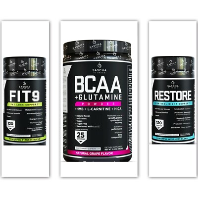 KIT Sascha Fitness FIT 9 + RESTORE + BCAA GRAPE | eBay