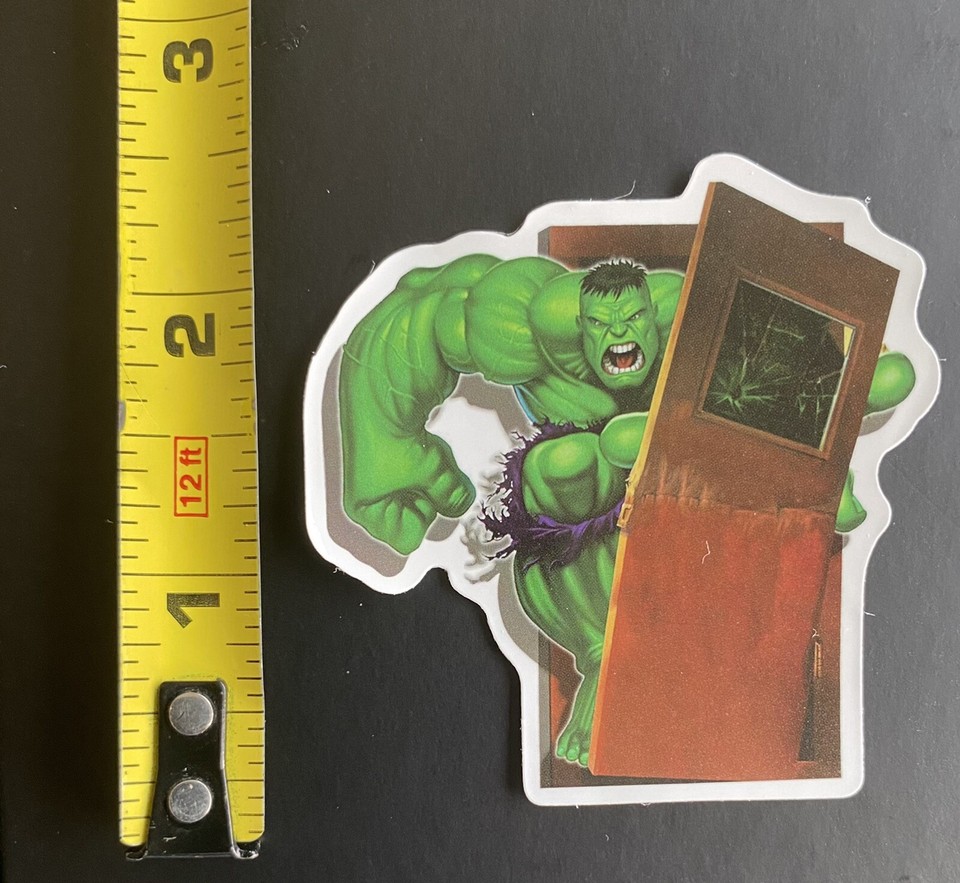 INCREDIBLE HULK SMASHES DOWN DOOR MARVEL COMICS STICKER AVENGERS ...