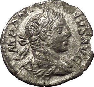 ELAGABALUS 218AD Ancient Silver Roman Coin Fides Trust Goddess Cult ...