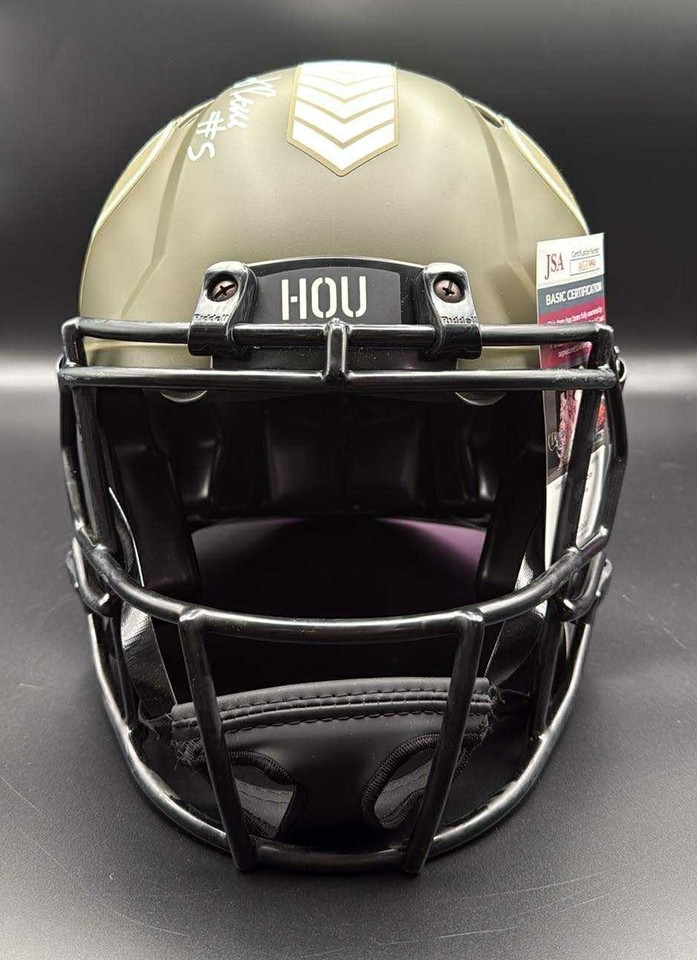 Jalen Pitre Signed Speed STS Authentic Helmet Houston Texans JSA Cert ...