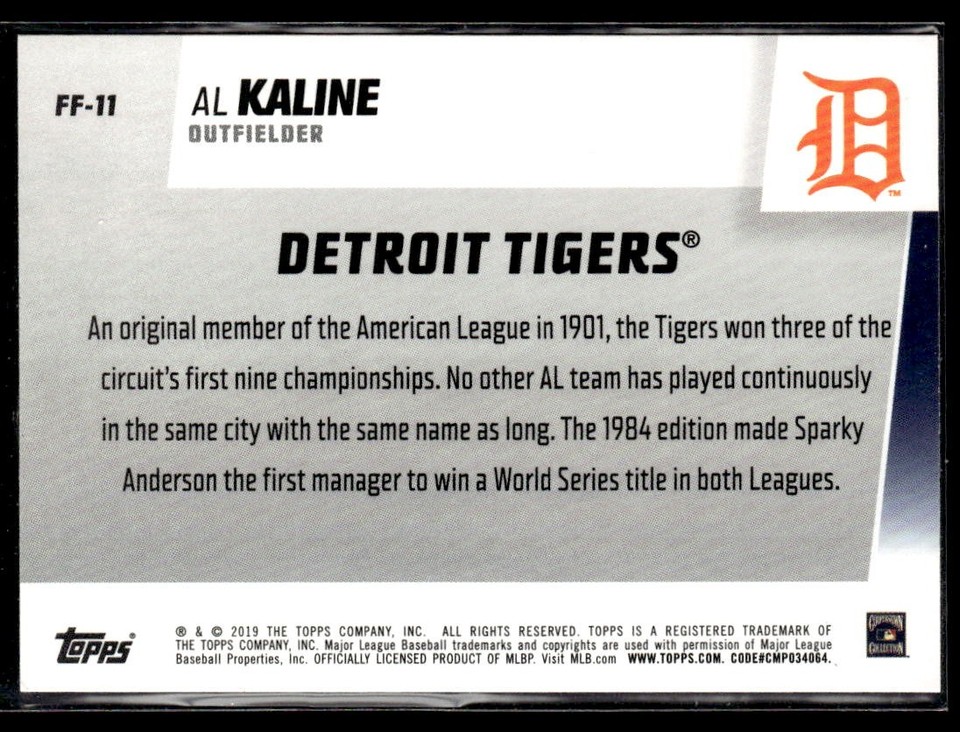 2019 Topps #FF-11 Al Kaline Baseball Card 0401L | eBay
