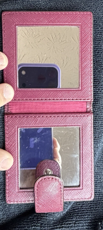 Coach NY 2 sided Pebbled Grain MIrror | eBay