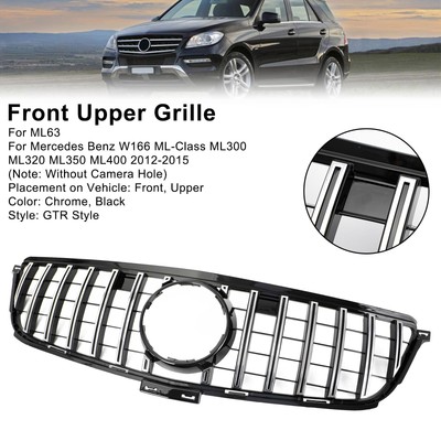 Chrome Black Front Grille Grill Fit Benz W166 ML350 400 550 2012-2015 ...