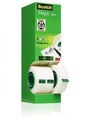 Scotch 3M Magic Invisible Tape 19MM X 33M Refill Clear Sellotape Roll ...
