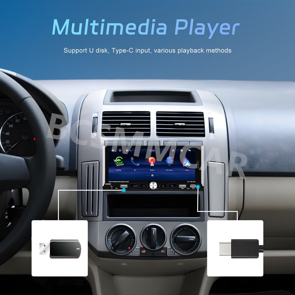 Car Multimedia Player Android 6.9in 1DIN Stereo Radio Carplay Android ...