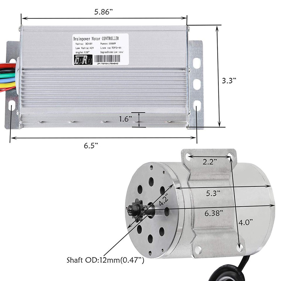 48V 1800W Brushless Motor Kit for Electric Scooter ATV Go kart Bicycle ...