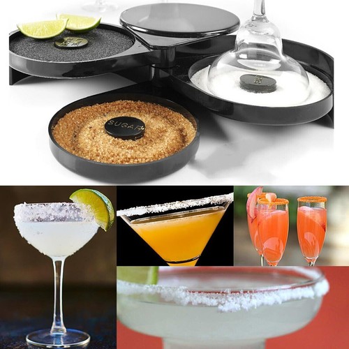 3Tier Bar Glass Rimmer Margarita Cocktail Salt Sugar Glass Rimmer ...