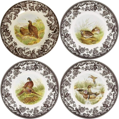 Spode H20137 Multi "Woodland" Bird Canape Plates Set of 4 | eBay