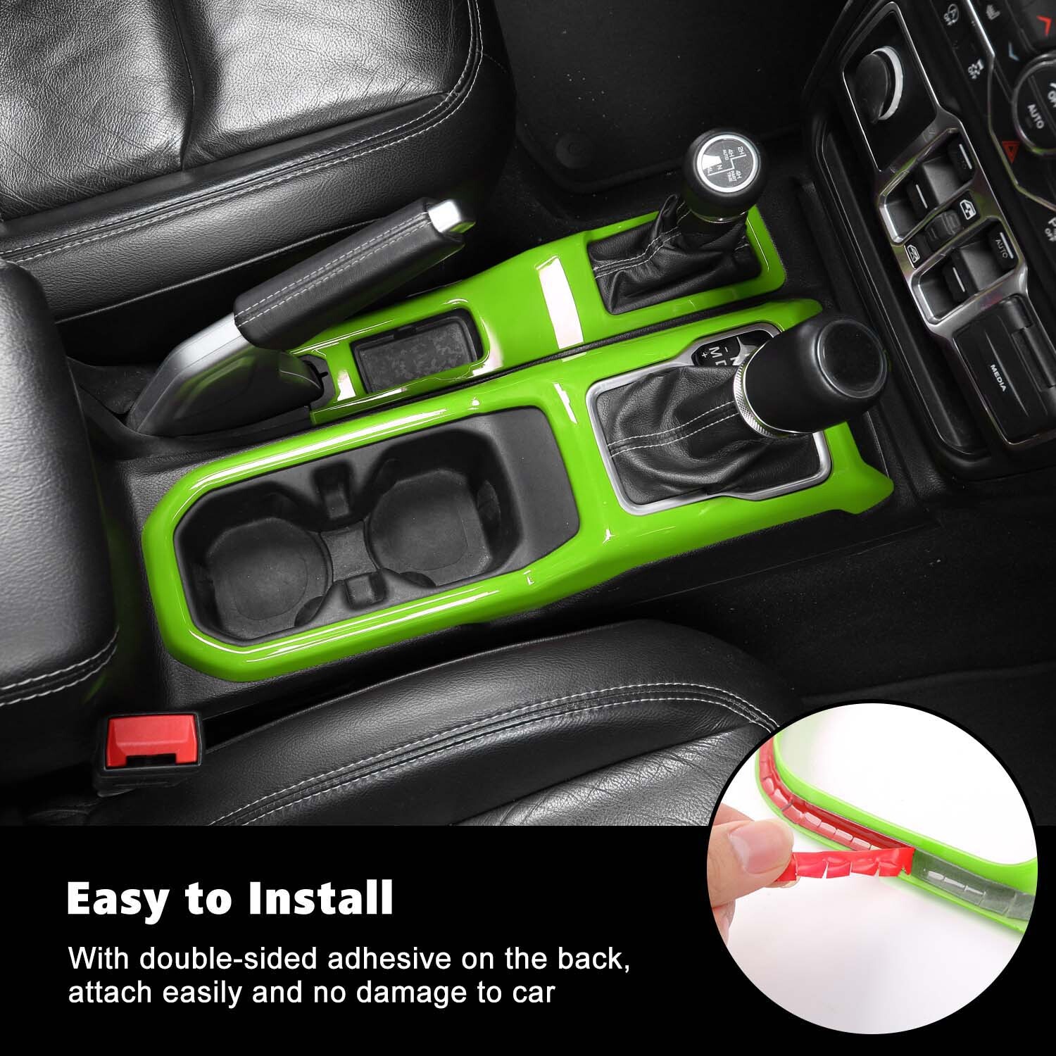 Green Center Console Gear Shift/4WD Panel Trim Cover for Jeep Wrangler ...
