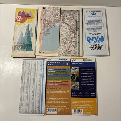 Lot Of 7 AAA USA Regional Road Maps Travel 1970,78,80,98,98 2003,05 | eBay