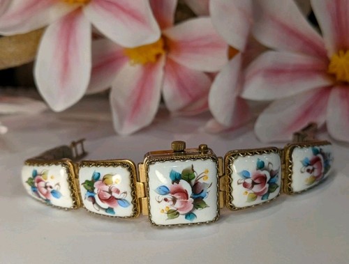 Vintage Russian Chaika Watch With Enamel, Mechanical, 17 Jewels, Floral ...