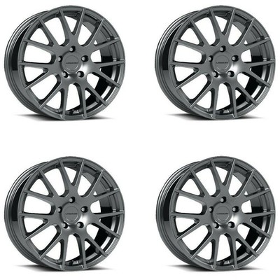 Set 4 15" Vision 18 Hellion Gunmetal 15x6.5 Wheels 4x4.5 (4x114.3) 38mm ...