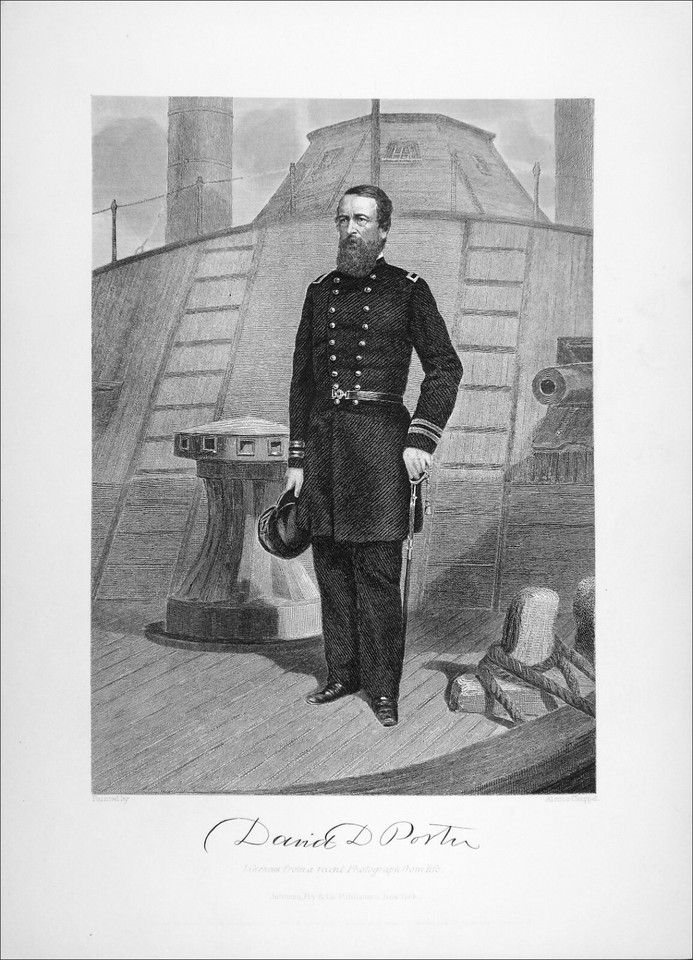 American Civil War : DAVID DIXON PORTER, U.S. Navy admiral - Engraving ...