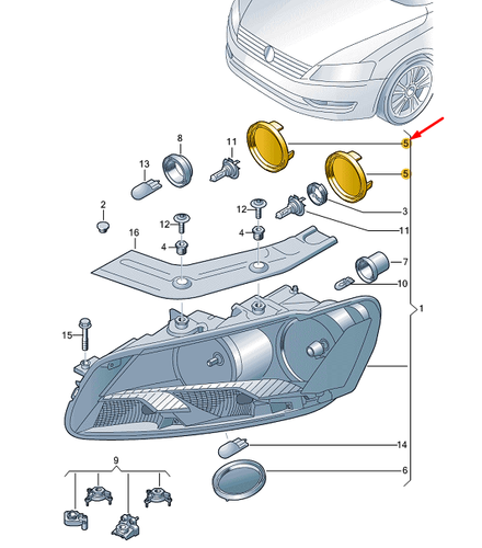 NEW VW PASSAT B8 FRONT LIGHT BEAM COVER CAP 561941607 | eBay