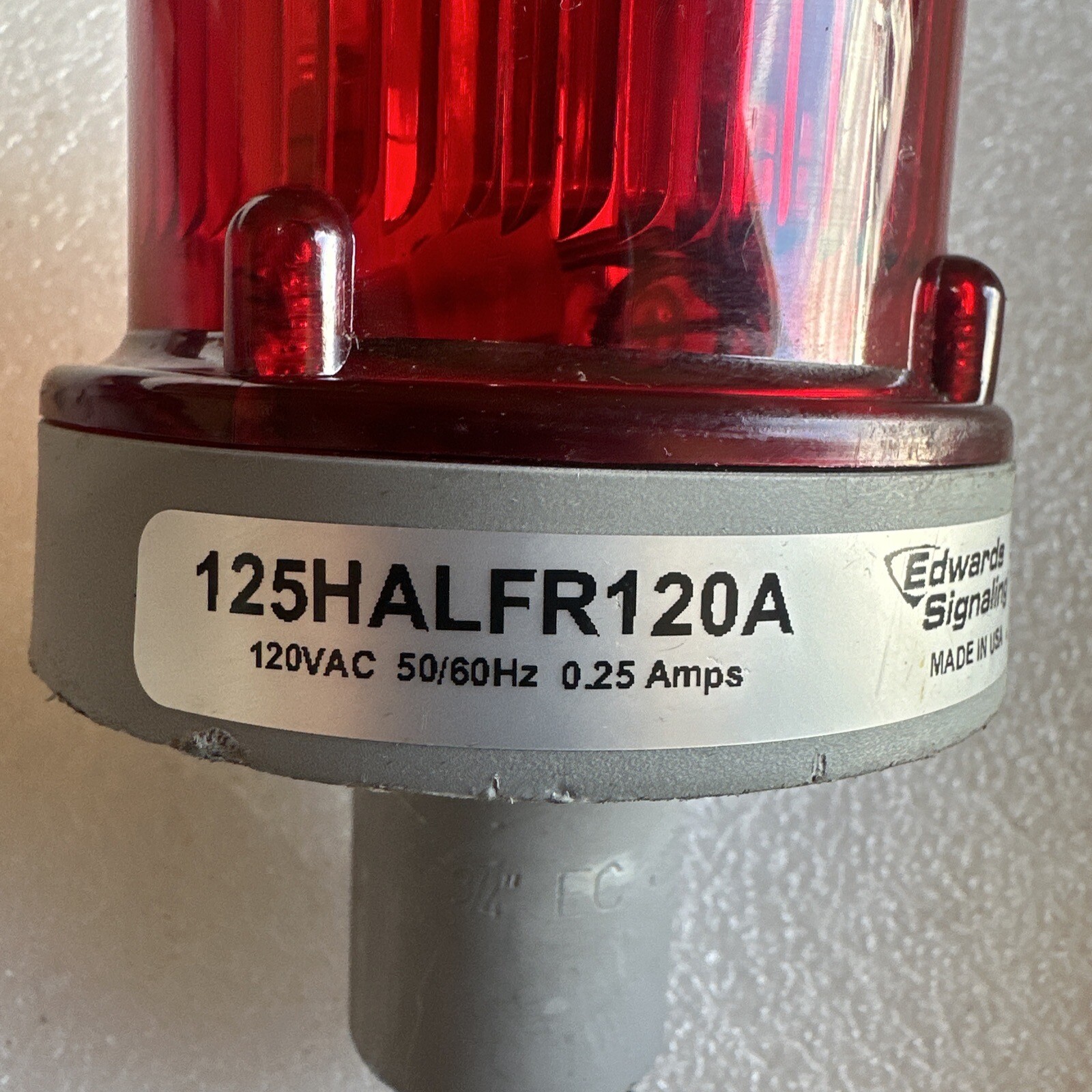 Beacon, Strobe, Halogen, NEMA 4X, 120VAC, Red (Edwards: 125HALFR120A ...