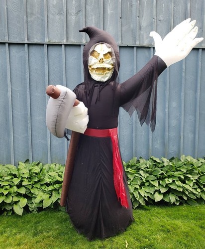 Gemmy Halloween Airblown Inflatable Realistic Grim Reaper Prop Decor ...