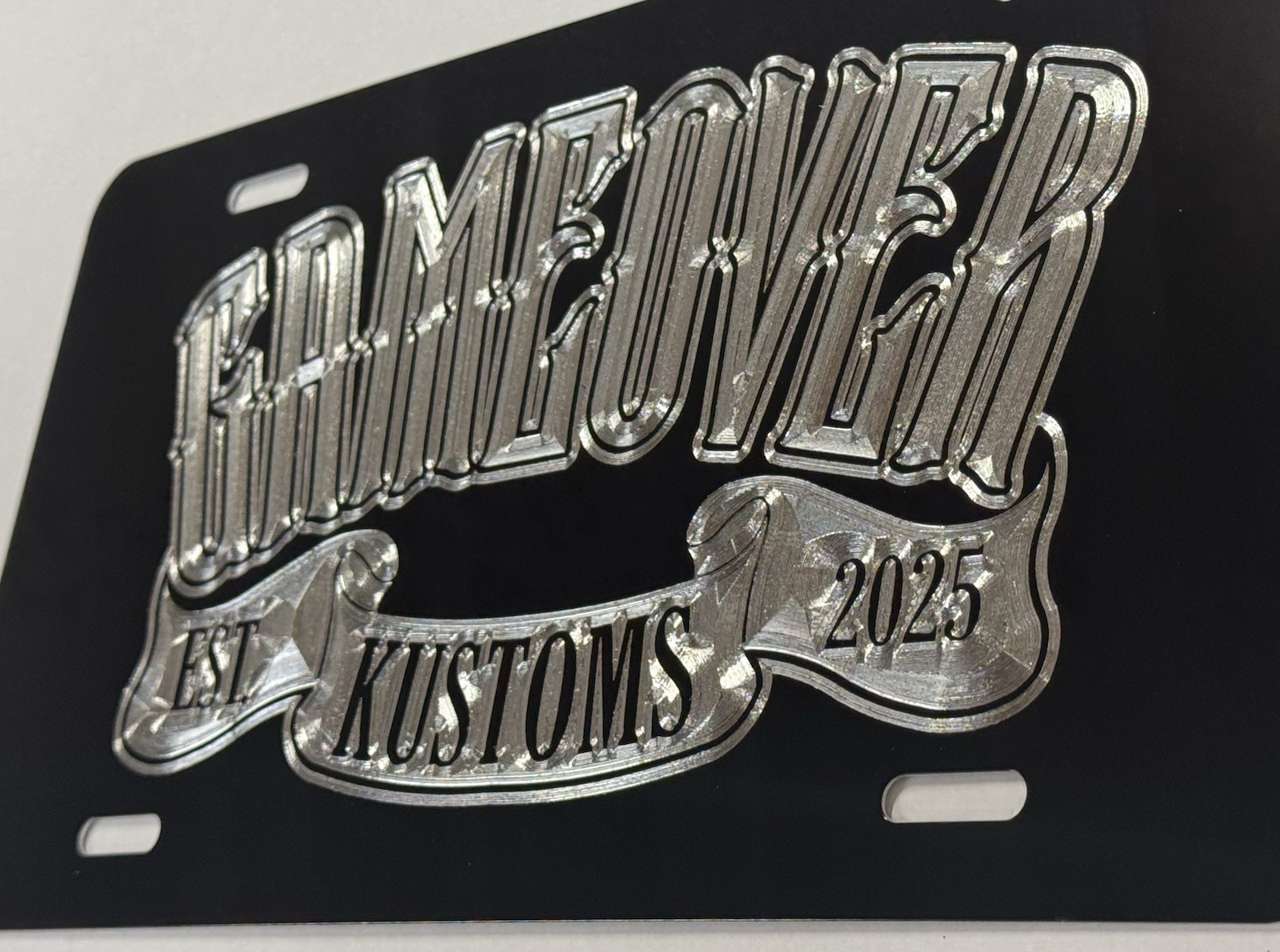 Custom Car Club Logo License Plate Diamond Etched Engraved Metal Car ...