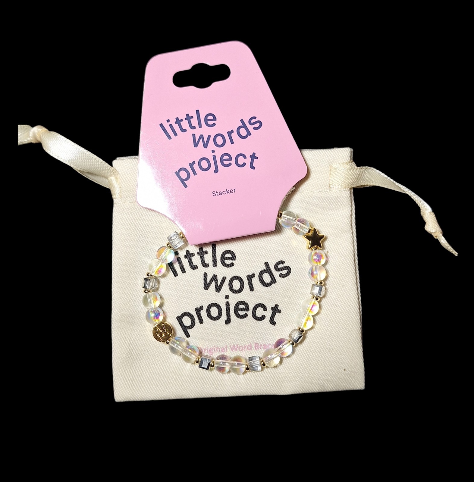 Little Words Project Gold Rainbow Beaded Stacker Bracelet Brand NEW w ...
