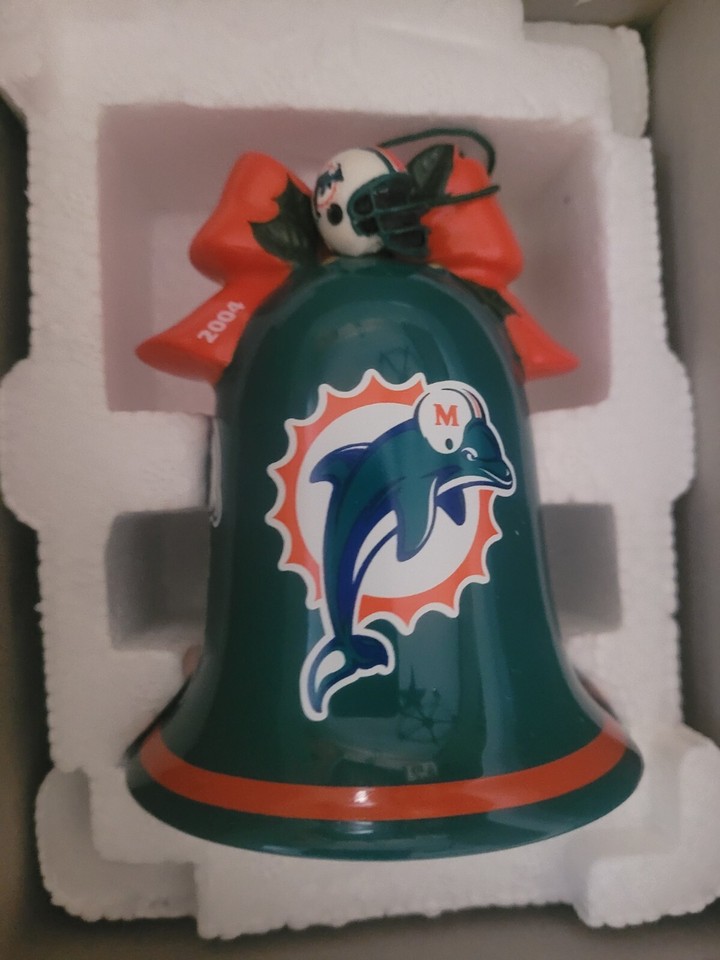 2004 Miami Dolphins Danbury Mint Christmas Bell ornament w/box | eBay
