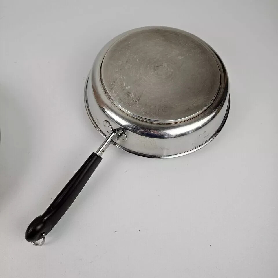Revere Ware Cookware 9" Skillet Disc Bottom Stainless Frying Pan Sauté ...