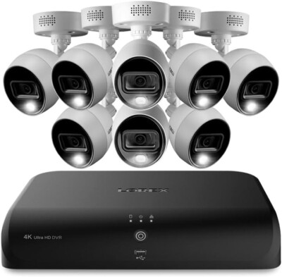 Lorex 4K Ultra Security System 8 Channel DVR with 8 X C883DA 4K Bullet ...