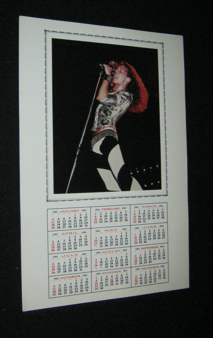 Original VAN HALEN DAVID LEE ROTH 1981 Calendar Poster 12" X 18" NEVER ...