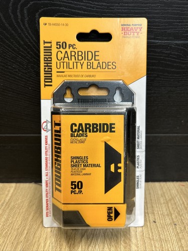 TOUGHBUILT CARBIDE Utility Blades 50-Pack ~ TB-H4S50-14-30 ~ HEAVY DUTY ...