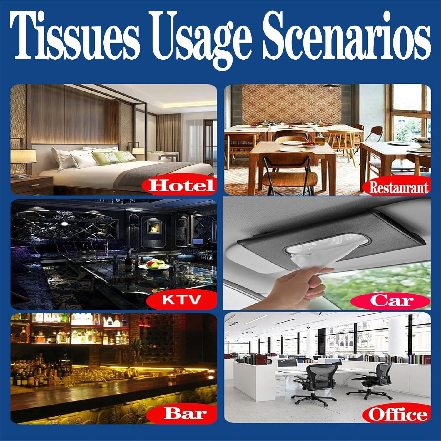 Car Tissue Refill, 18 Packs Car Tissues Auto Visor Tissue Refills for ...