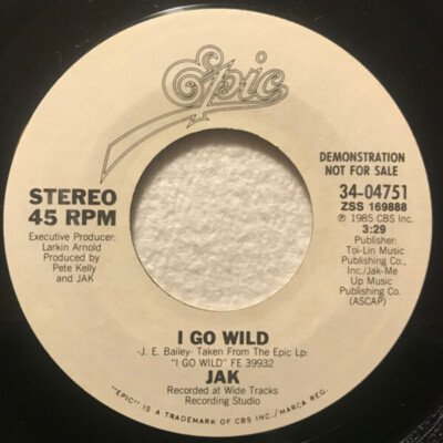 Jak (5) - I Go Wild - Epic - 34-04751 - 7", Promo 1199471116 | eBay