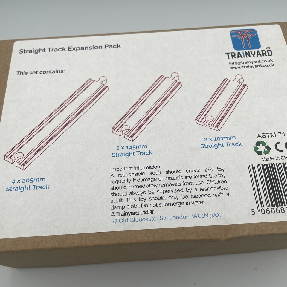Trainyard Straight Track Expansion Pack - Wooden Train Track Brio ...
