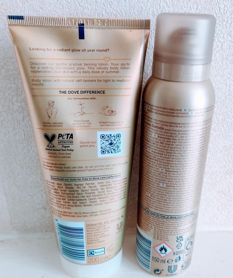 Dove Summer Revived Light To Medium Gradual Tanning Lotion And Tanning ...