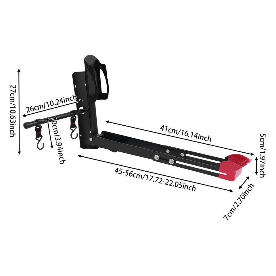 Rotatable Bike Hanger, Wall Mount Carbon Steel Bike Rack, Swivel Bike ...