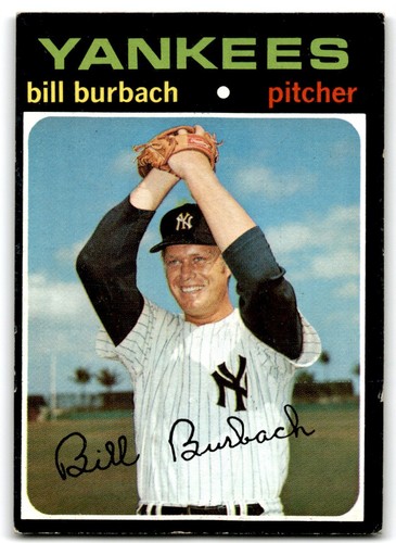 Bill Burbach 1971 Topps Baseball Card High # #683 New York Yankees ...