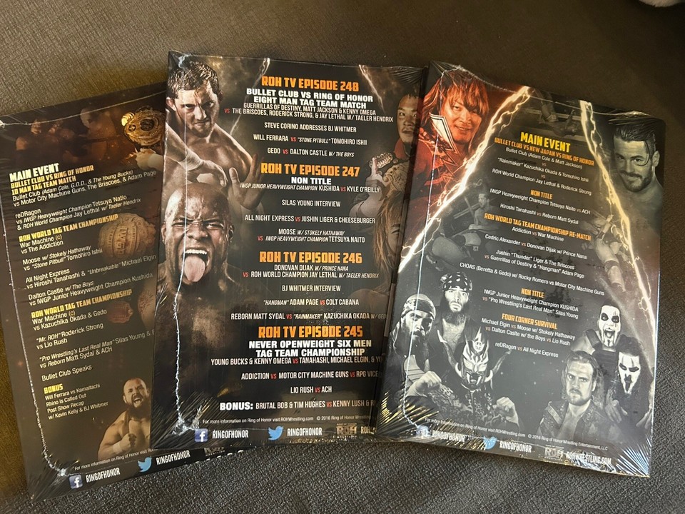 ROH NJPW WAR OF THE WORLDS TOUR 2016 DVDs Ring Of Honor New Japan Pro ...
