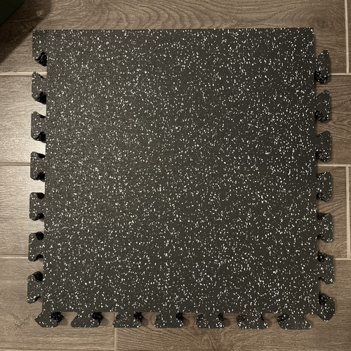 Set of Four - Fit-Lock 3/8 Inch Heavy Duty Rubber Tiles 2' x 2' 10% ...