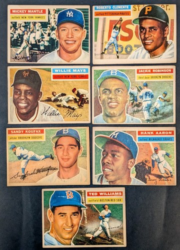 1956 Topps Baseball COMPLETE SET (340) Mantle Williams Mays Jackie ...