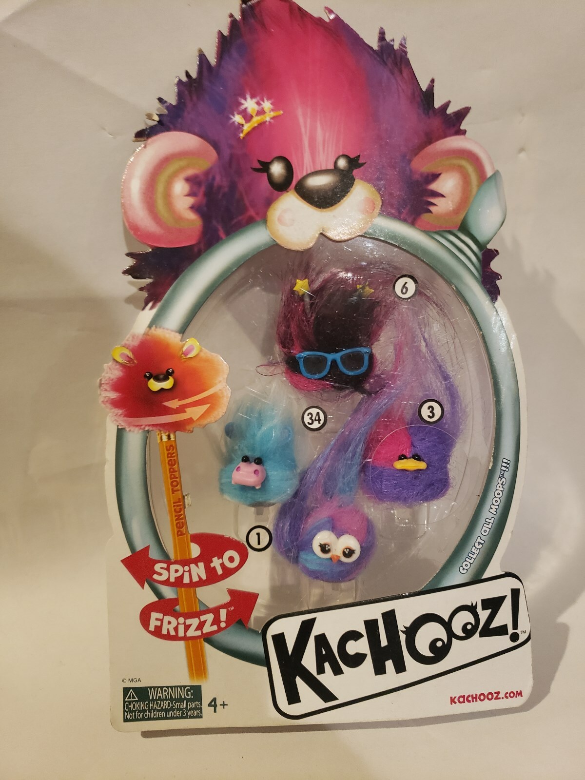 MGA ENTERTAINMENT- KACHOOZ MOOPS- 4 PACK PENCIL TOPPERS, #1, #3, #6 #34 ...