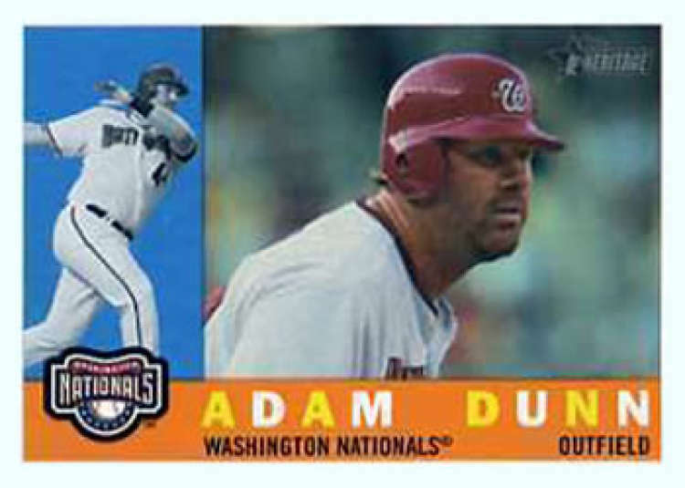 2009 Topps Heritage #687 Adam Dunn Nationals (High Series) NM-MT (SP ...
