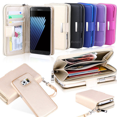 New All in One Zip Wallet Leather Case Cover For Samsung Galaxy Note FE ...