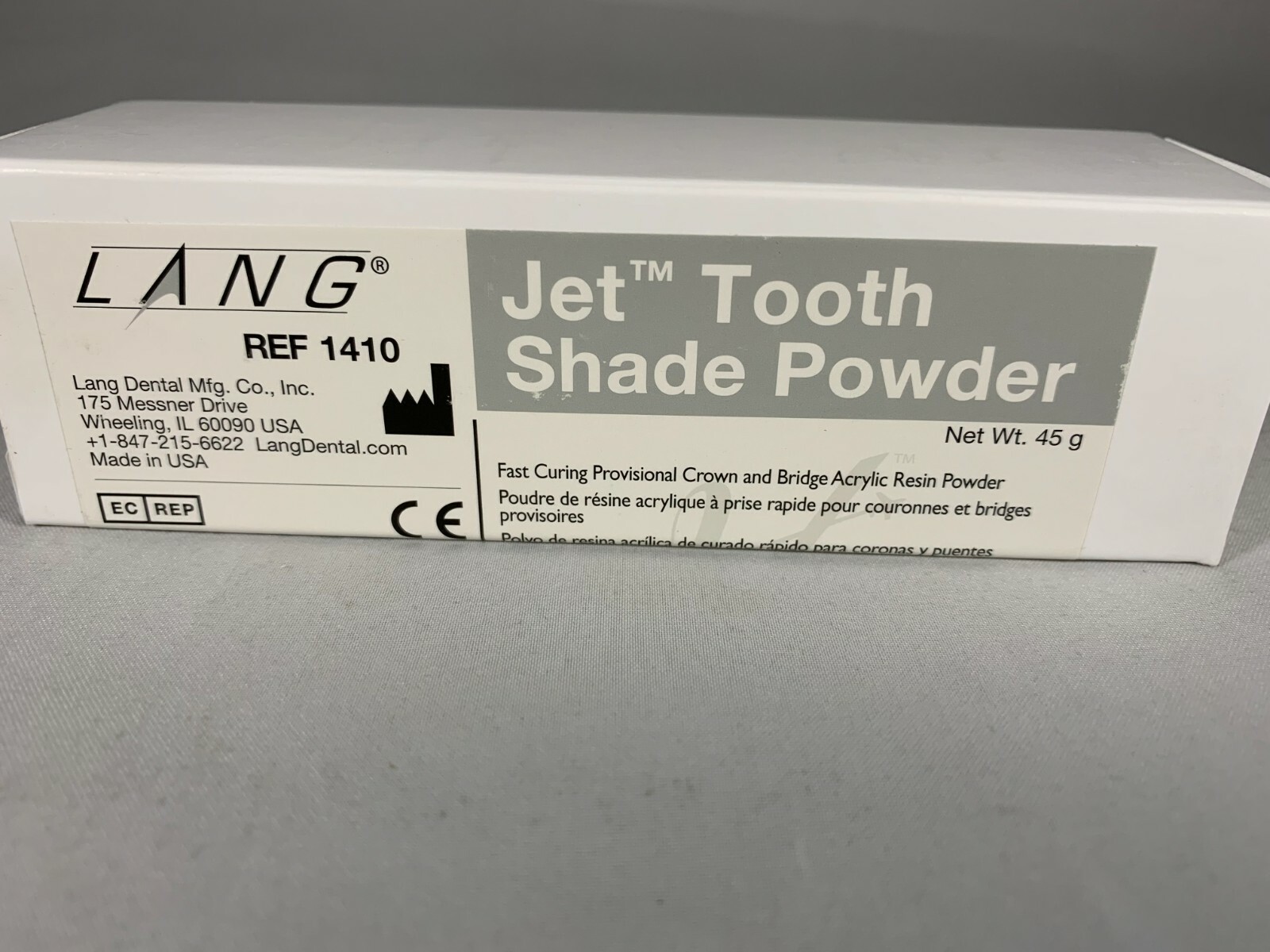 Lang Jet Tooth Shade Fast Curing C&B Acrylic Resin Powder (45 g) Dental ...