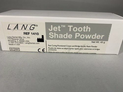 Lang Jet Tooth Shade Fast Curing C&B Acrylic Resin Powder (45 g) Dental ...