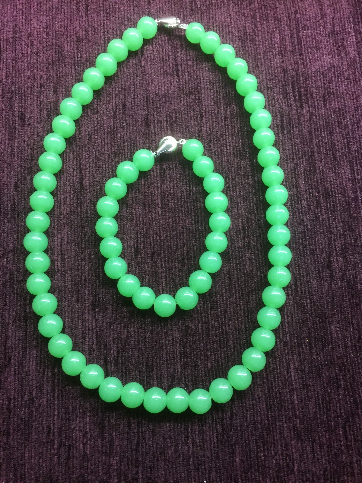 C1718 Teng Yue Green Agate Necklace And Bracelet. | eBay UK