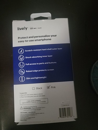 Lively® - Dual-Layer Hard Shell Case for Jitterbug Smart4 - Pink | eBay